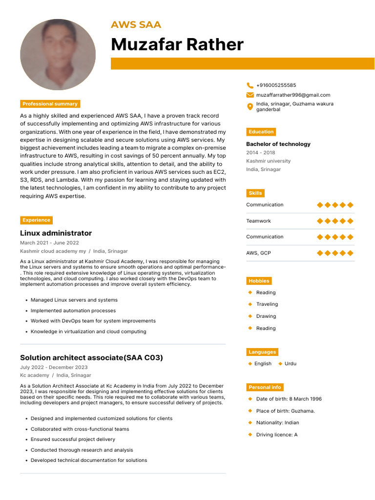 My Resume | PDF | Amazon Web Services | Cloud Computing