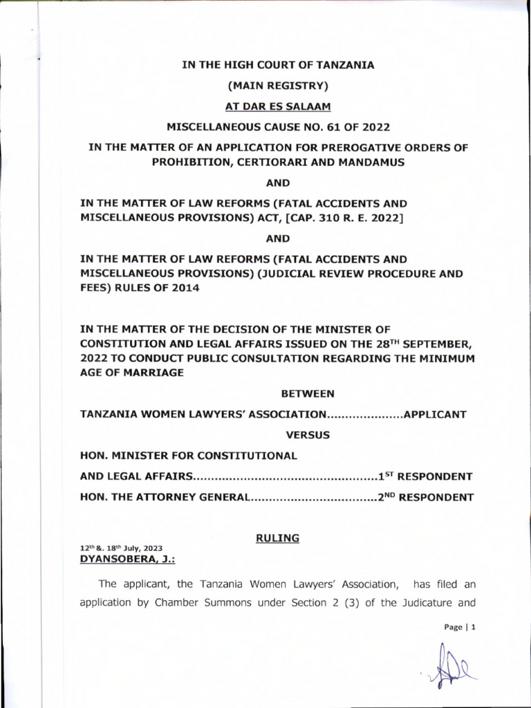 MD, Mendez - Minimum Age of Marriage, Leave To File Judicial Review ...