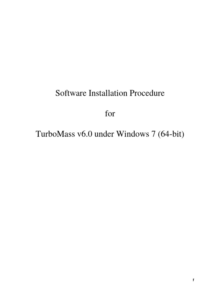 TurboMass v6.0 Software Installation Procedure Rev C | PDF | Microsoft ...