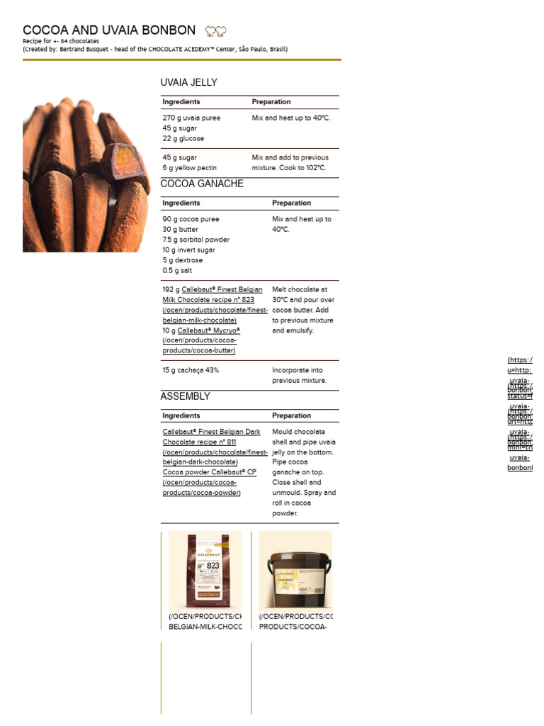 Cocoa and uvaia bonbon | Download Free PDF | Chocolate | Desserts