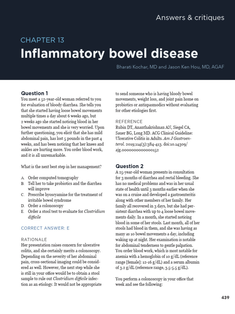 AGA-DDSEP-10-Chapter-13-QA-1654539940592 2 | PDF | Ulcerative Colitis ...