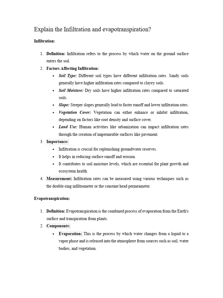 Infiltration and Evapotranspiration | PDF | Evapotranspiration ...