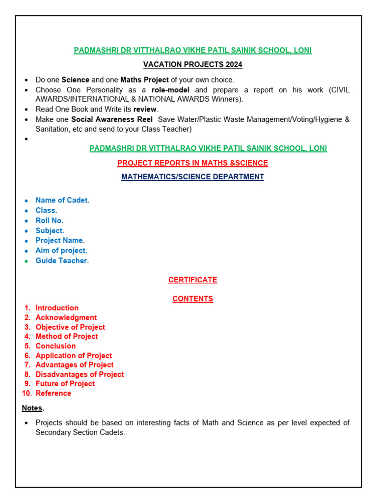 Summar Vacation 2024 | PDF | Mathematics | Science