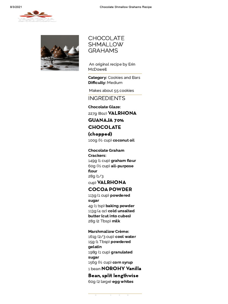 Chocolate Shmallow Grahams Recipe | PDF | Marshmallow | Chocolate