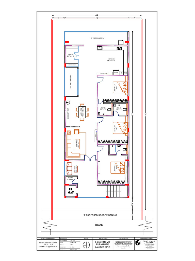 MR - Venkat at Guntur 3 Bedrooms Layout Op-2 | PDF