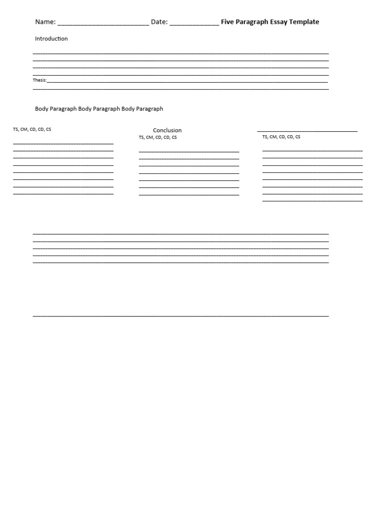 Five Paragraph Essay Template Guide | PDF | Career & Growth | Finance ...