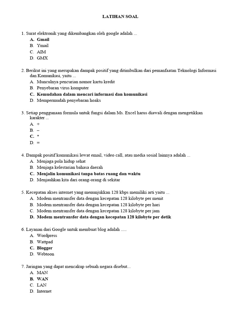 Latihan Soal Asaj ! | PDF | Teknologi & Rekayasa