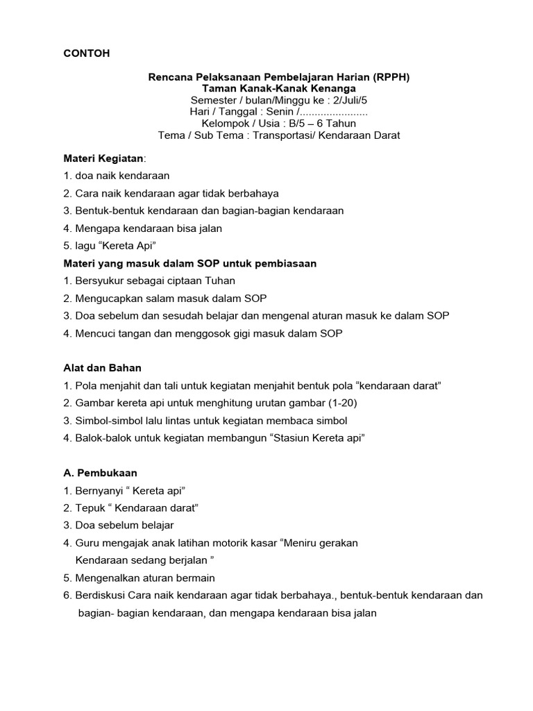 Contoh RPPH | PDF | Karier & Perkembangan