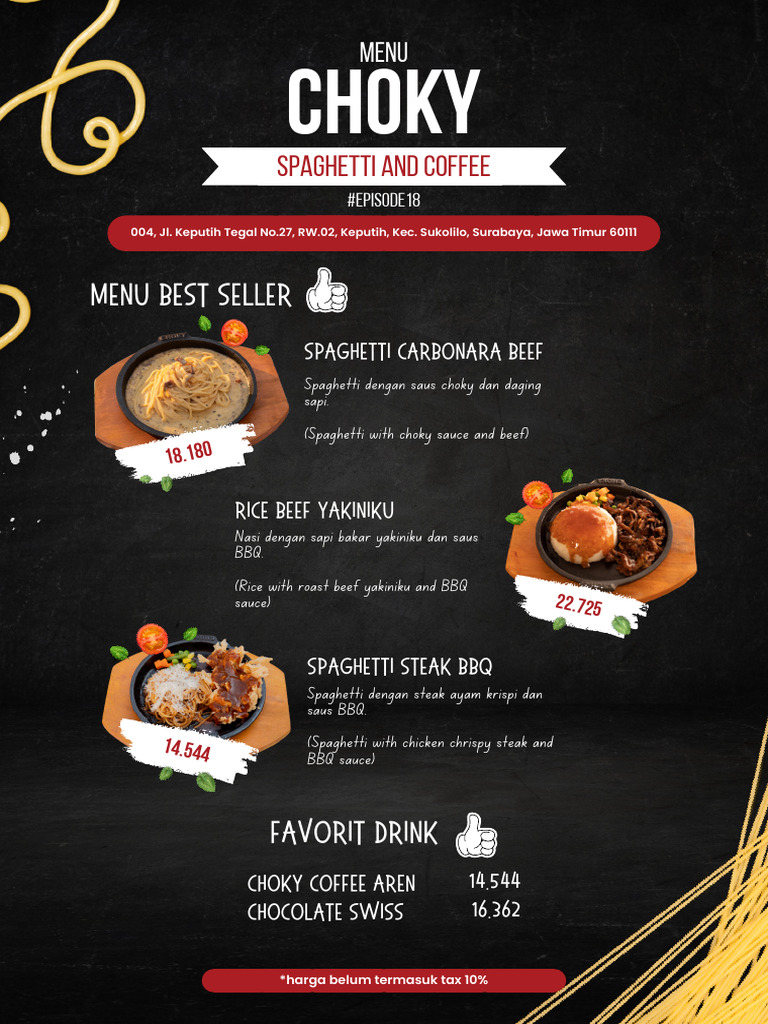 Menu Choky | PDF | Coffee | Cooking