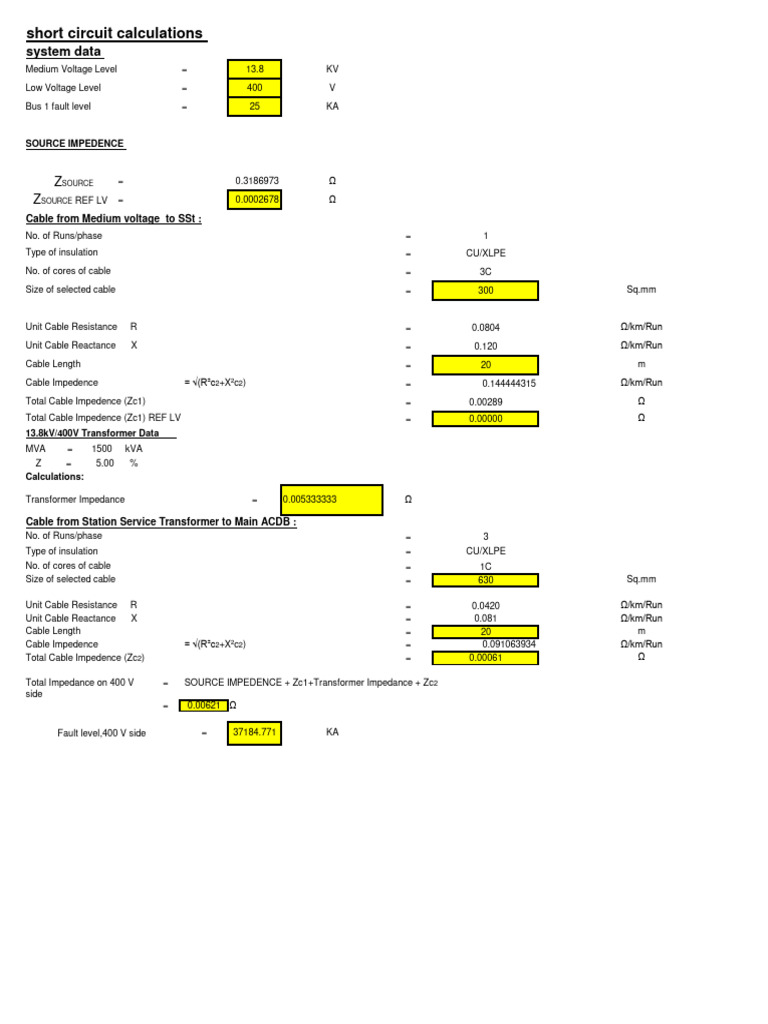Short CKT Calc | Download Free PDF | Electrical Impedance | Electrical ...