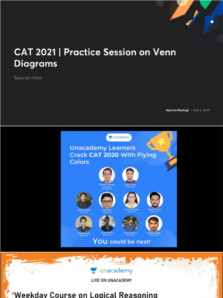 CAT 2021 Practice Session On Venn Diagrams No Anno | PDF