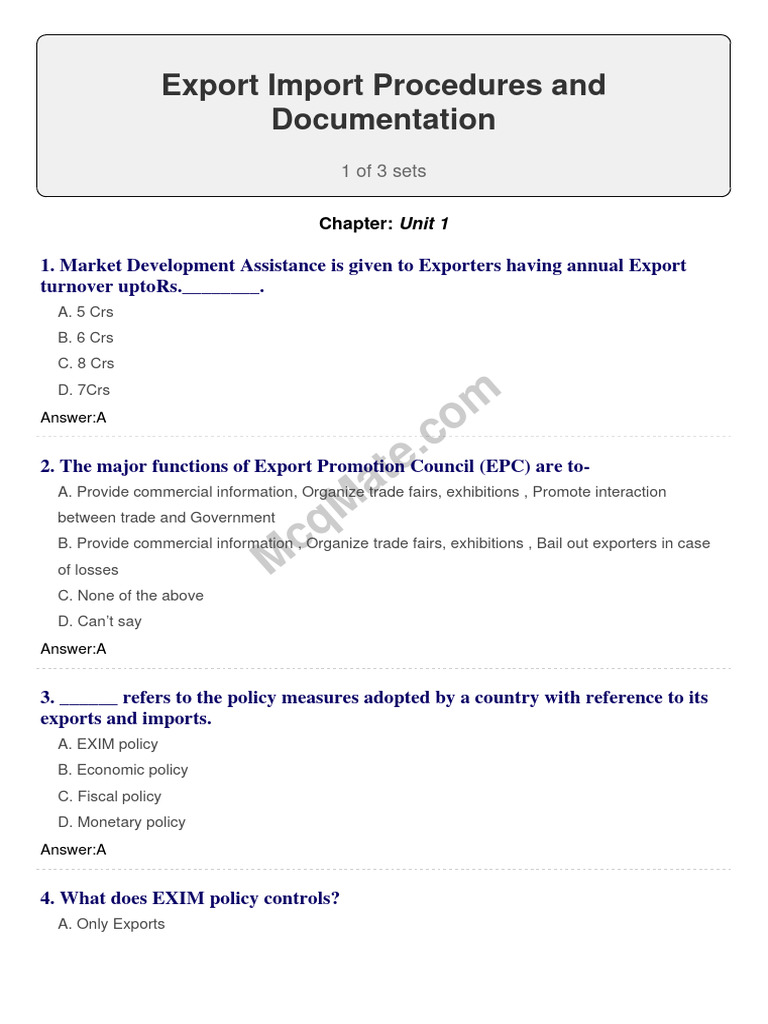 Export-Import-Procedures-And-Documentation (Set 1) | PDF ...
