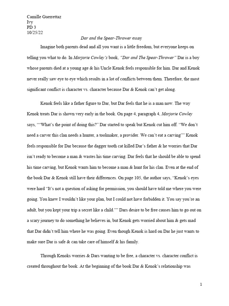 Conflict in Dar and The Spear-Thrower | PDF