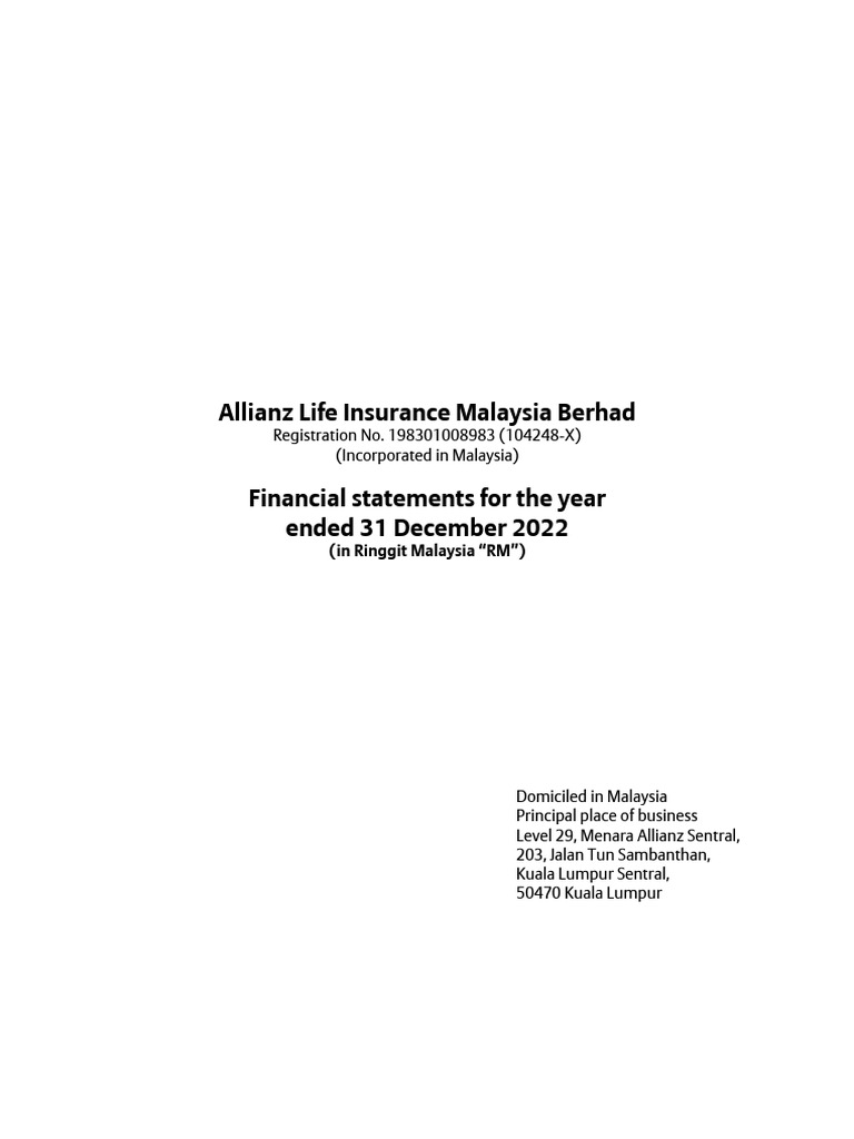 Allianz Life Annual Financial Statement 2022 | PDF | Risk Management | Risk
