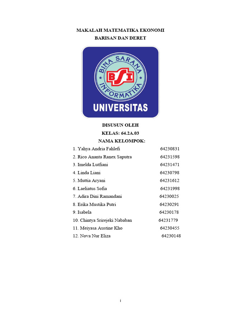 Makalah Yahya Barisan Dan Deret | PDF