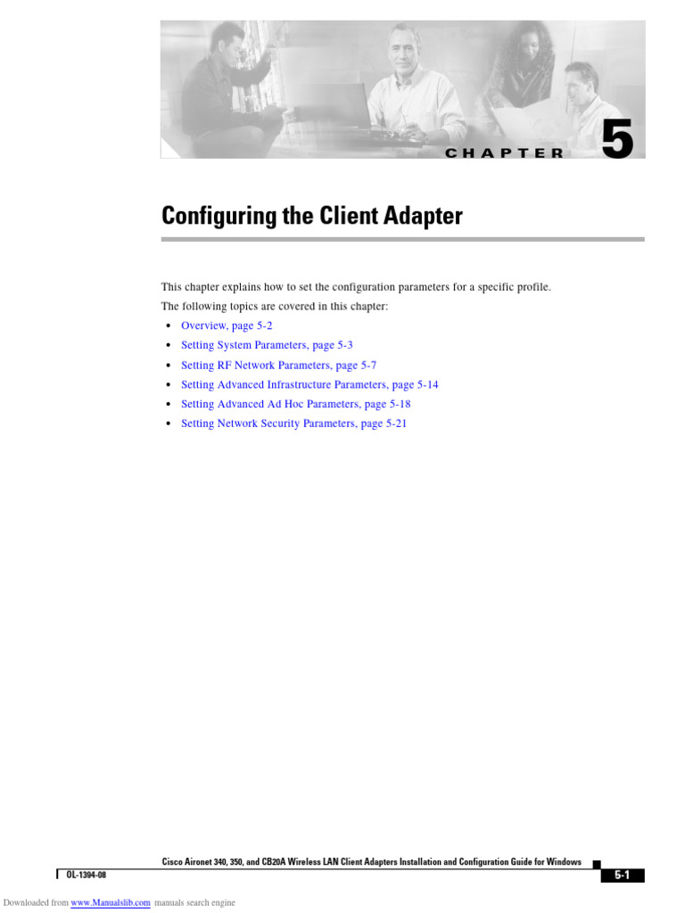 Configuring The Client Adapter | PDF | Wireless Access Point | Wireless Lan