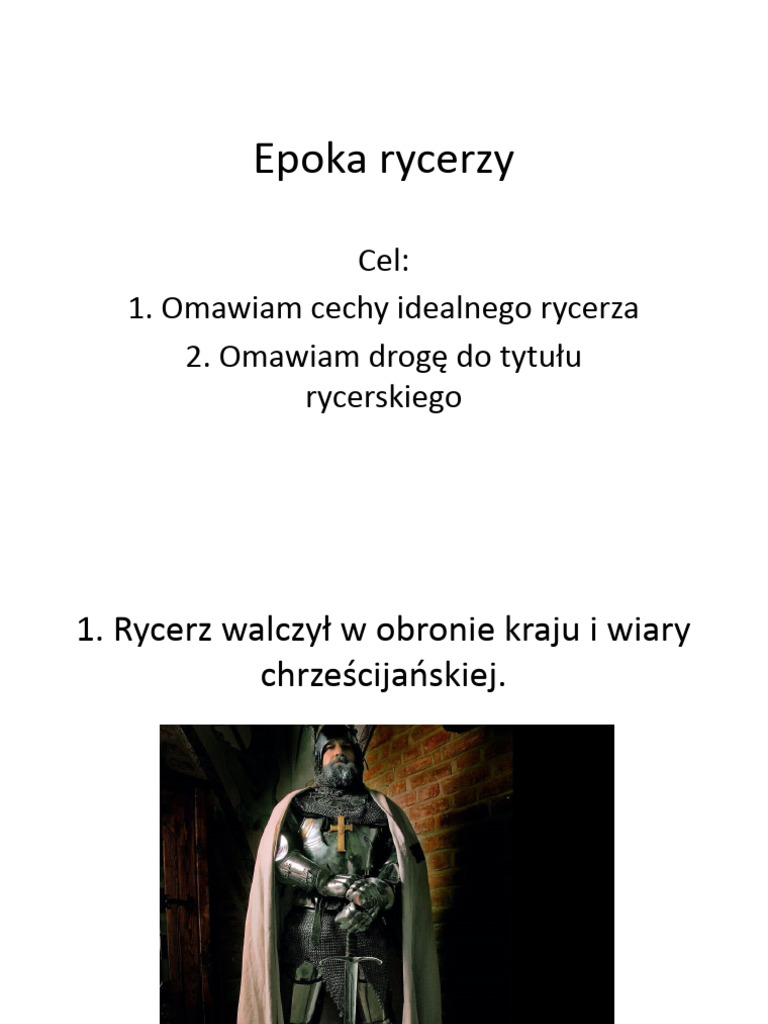5.2 Epoka Rycerzy | PDF