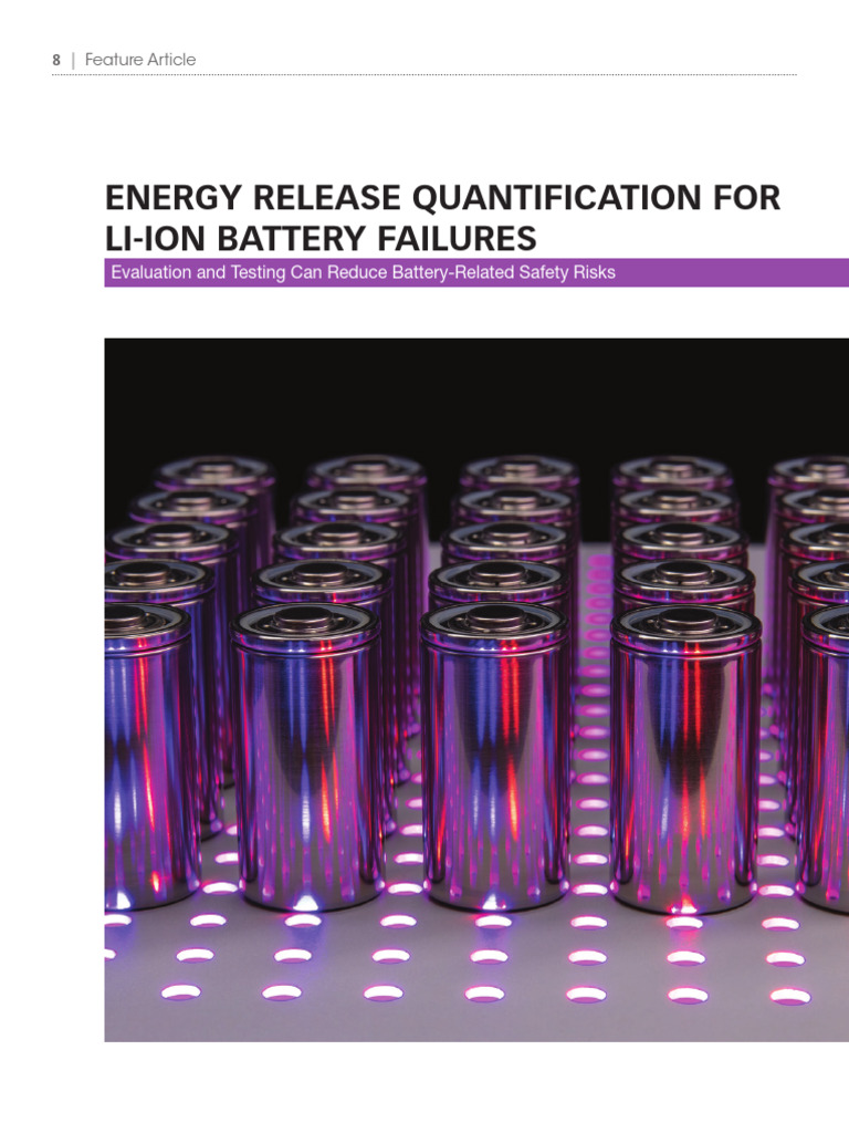 Energy Release Quantification For Li-Ion Battery Failure | Download ...