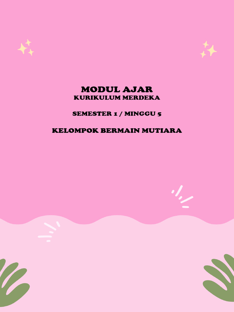 C. RPP KB MUTIARA Smt1 Minggu 05 | PDF | Kesehatan Holistik