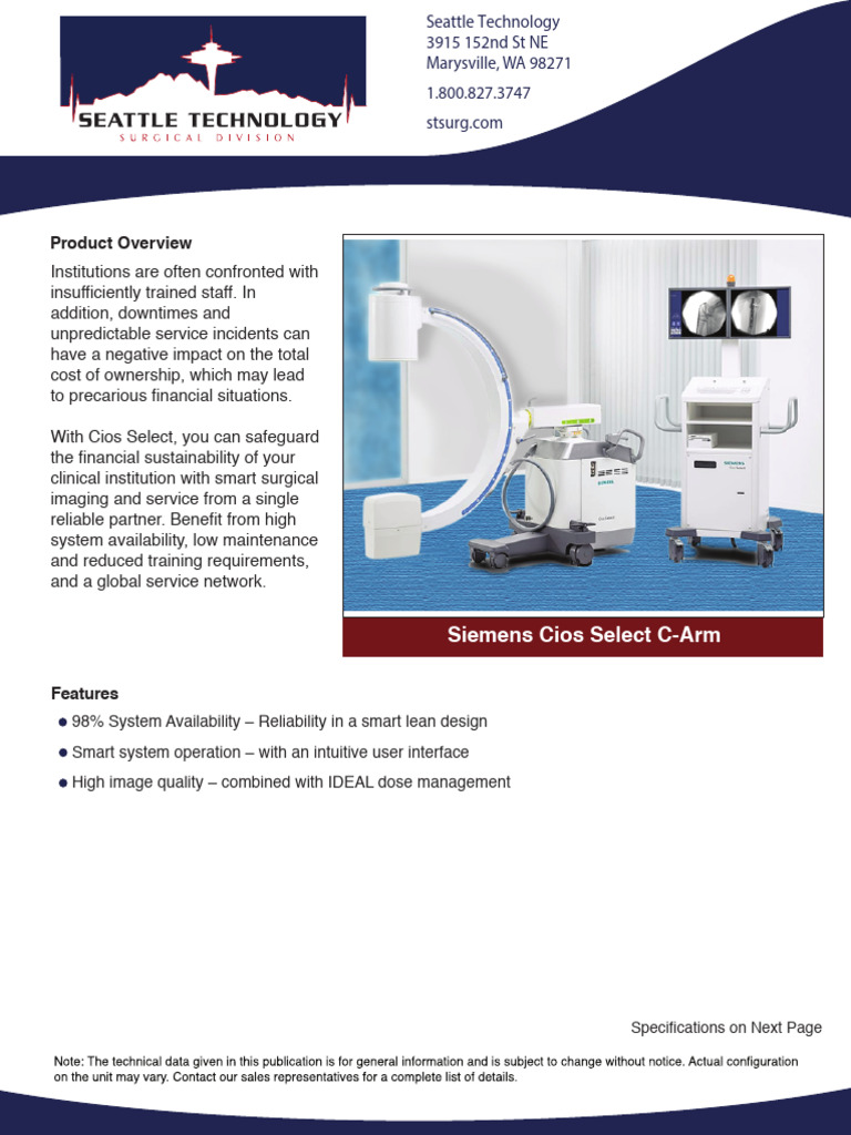 Siemens Cios Select C-Arm Overview | PDF | Computing | Information ...