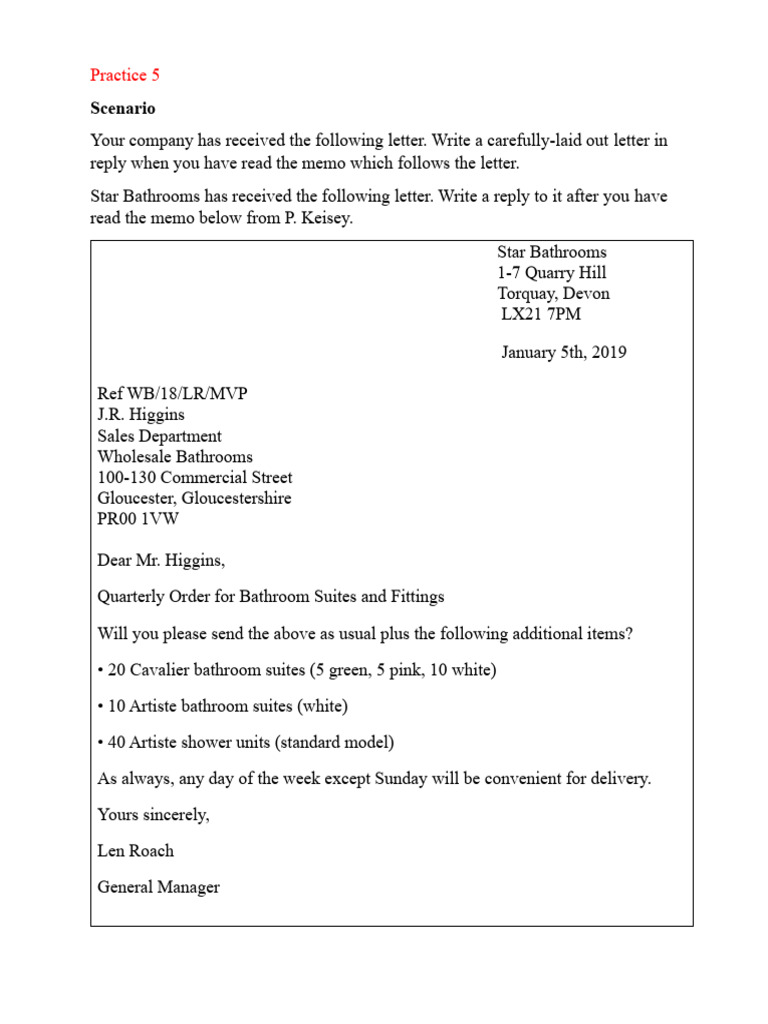 Letter Writing Example | PDF