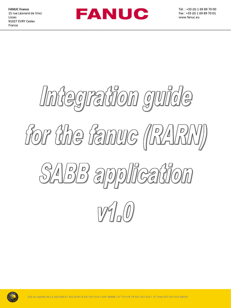 Integration Guide For The Fanuc RARN SABB Application v1.0 | PDF ...