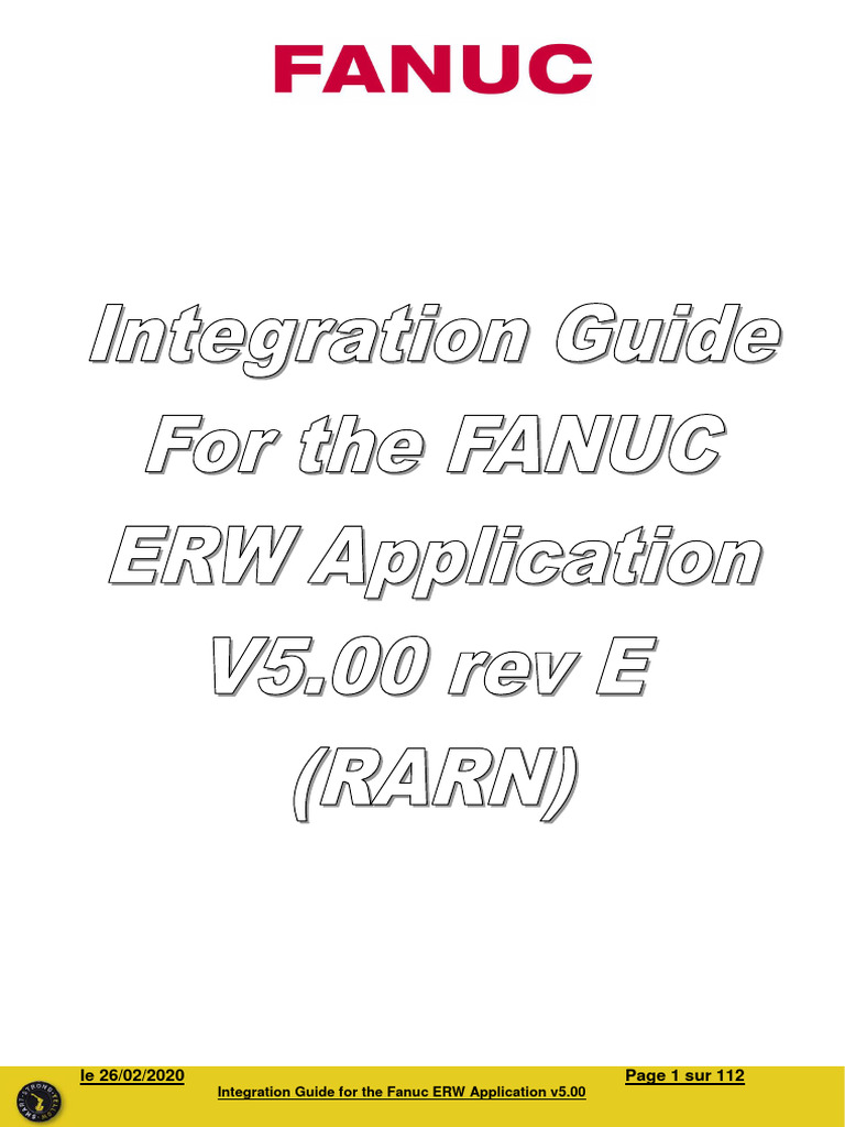 Integration Guide For The Fanuc ERW Application v5.00 - Rev - E | PDF ...