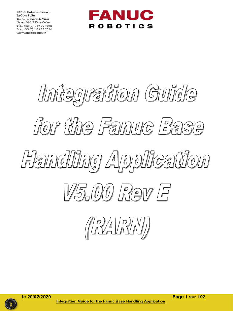 Integration Guide For The Fanuc Base Handling Application V5.00 Rev E ...