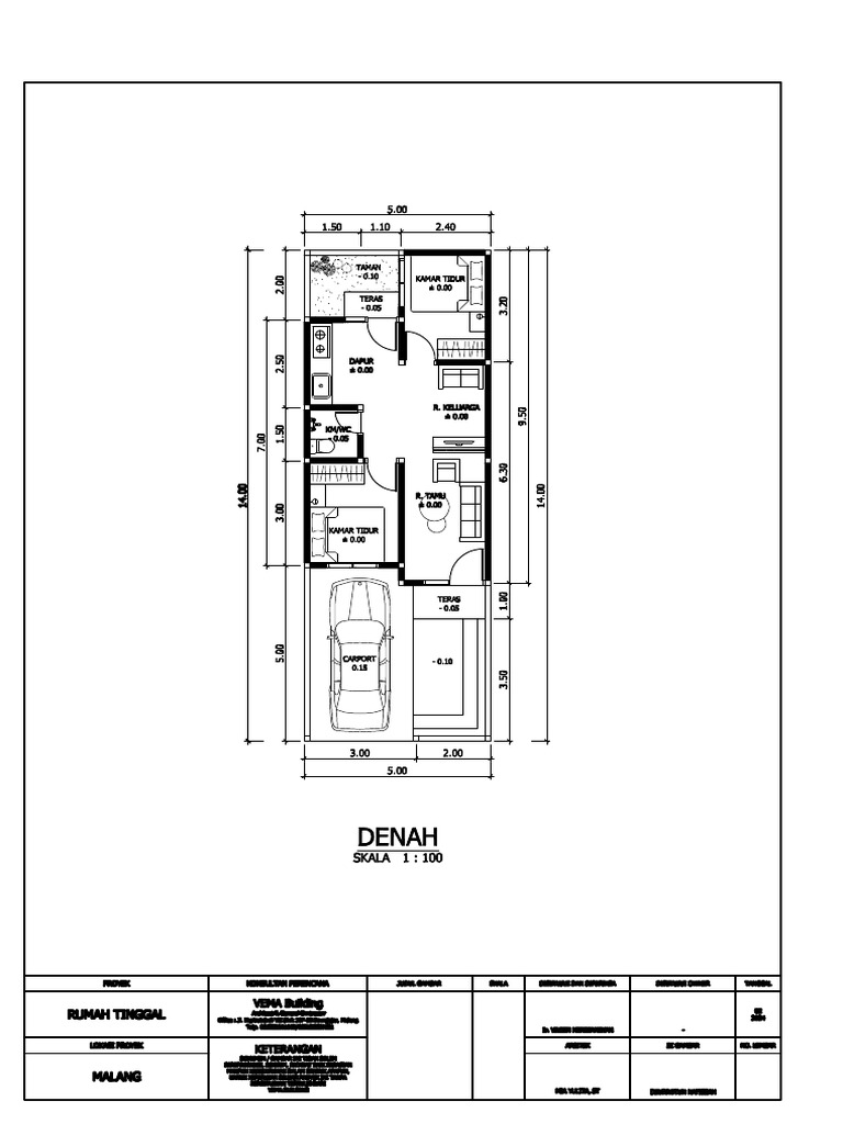 Denah Rumah Tinggal (5x14) | PDF