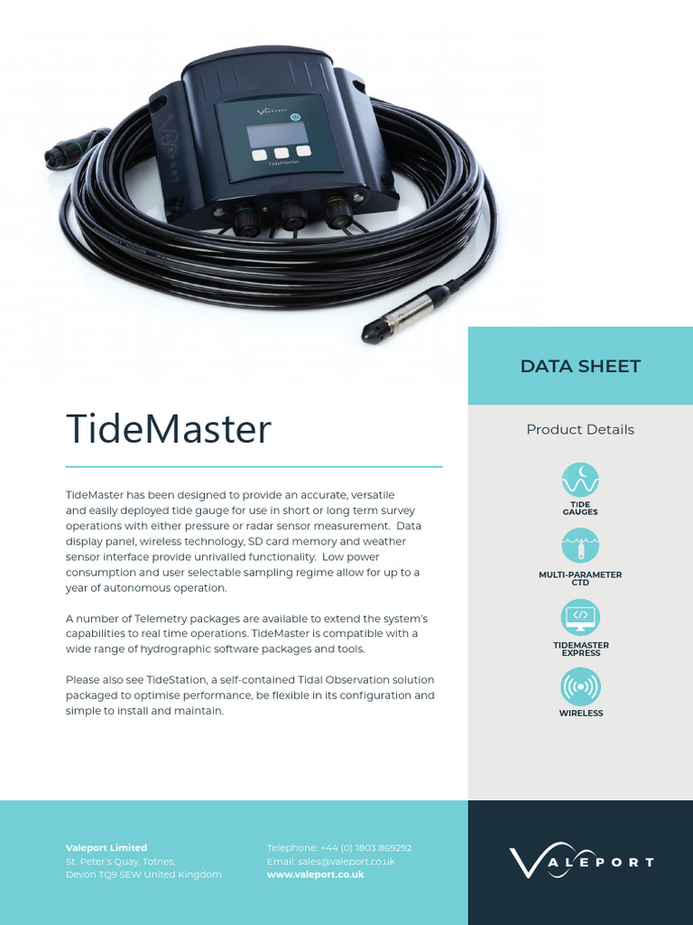 TideMaster Portable Tide Gauge Overview | PDF | Telemetry | Pressure ...