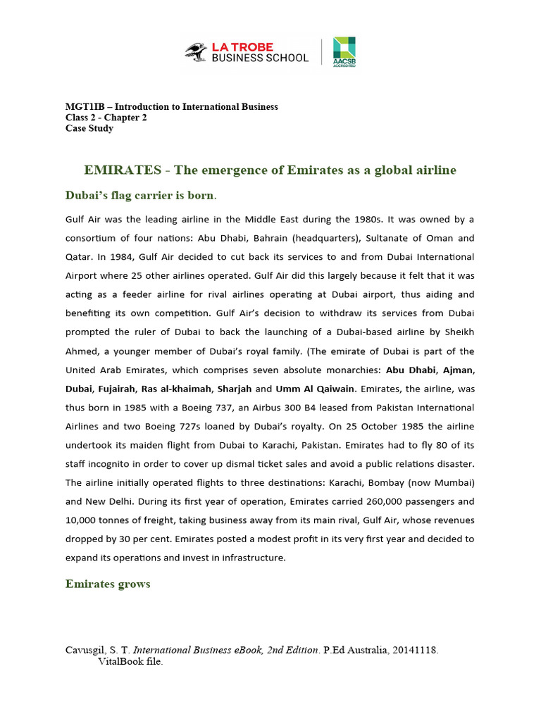 Case Study - Emirates Emergence | PDF | Dubai | Airlines