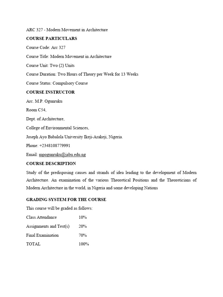 ARC 327 modern movement in architecture note | Download Free PDF | Art ...