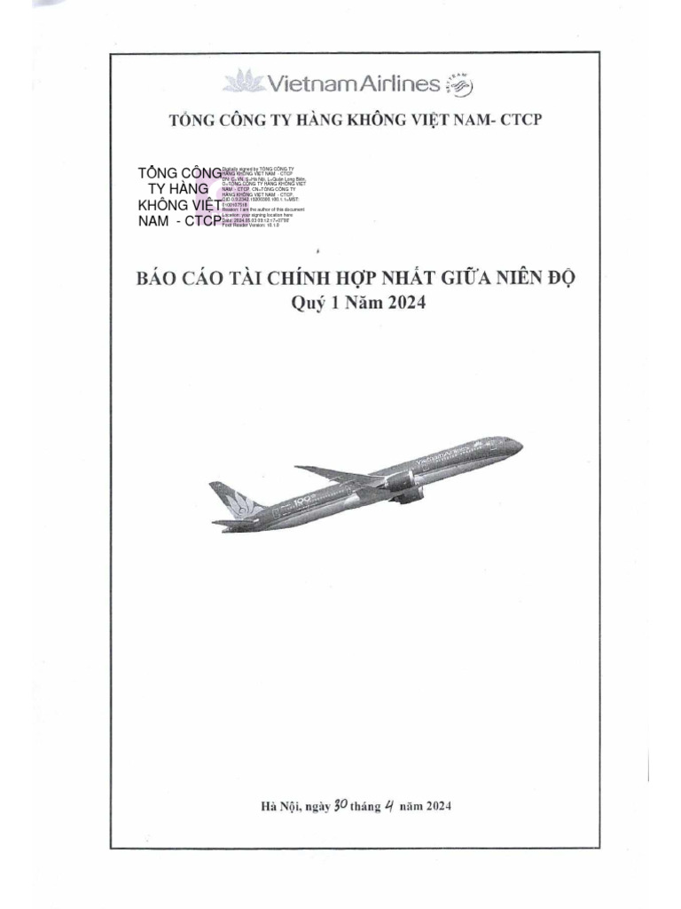 Vietnam Airlines BCTC Hop Nhat Quy 1 2024 | PDF