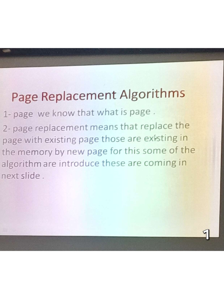 OS (Unit-3) - Page Replacement Algorithms | PDF