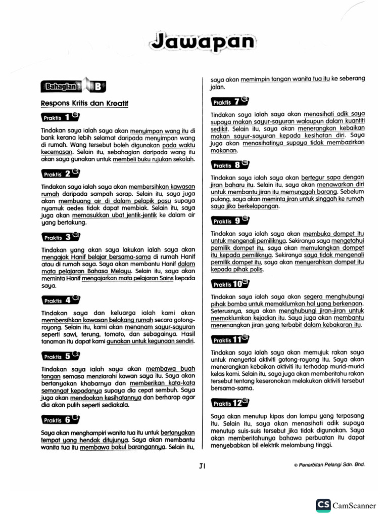 Praktis Prestasi UASA -Penulisan_Jawapan | PDF