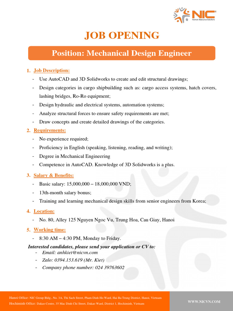 JD Mechanical Design Engineer | PDF
