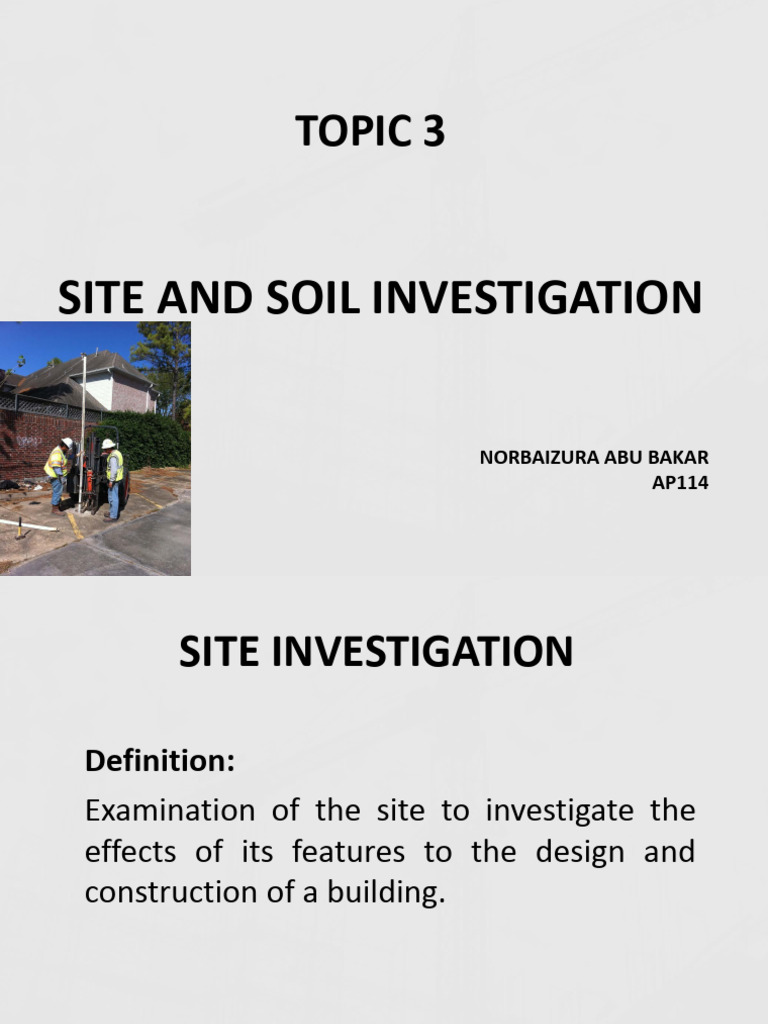 Topic 3 Site and Soil Investigation | Download Free PDF | Deep ...