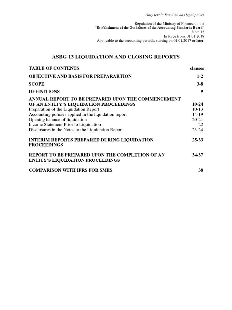 Asbg 13 Liquidation and Closing Reports 2017 Eng 0 | Download Free PDF ...