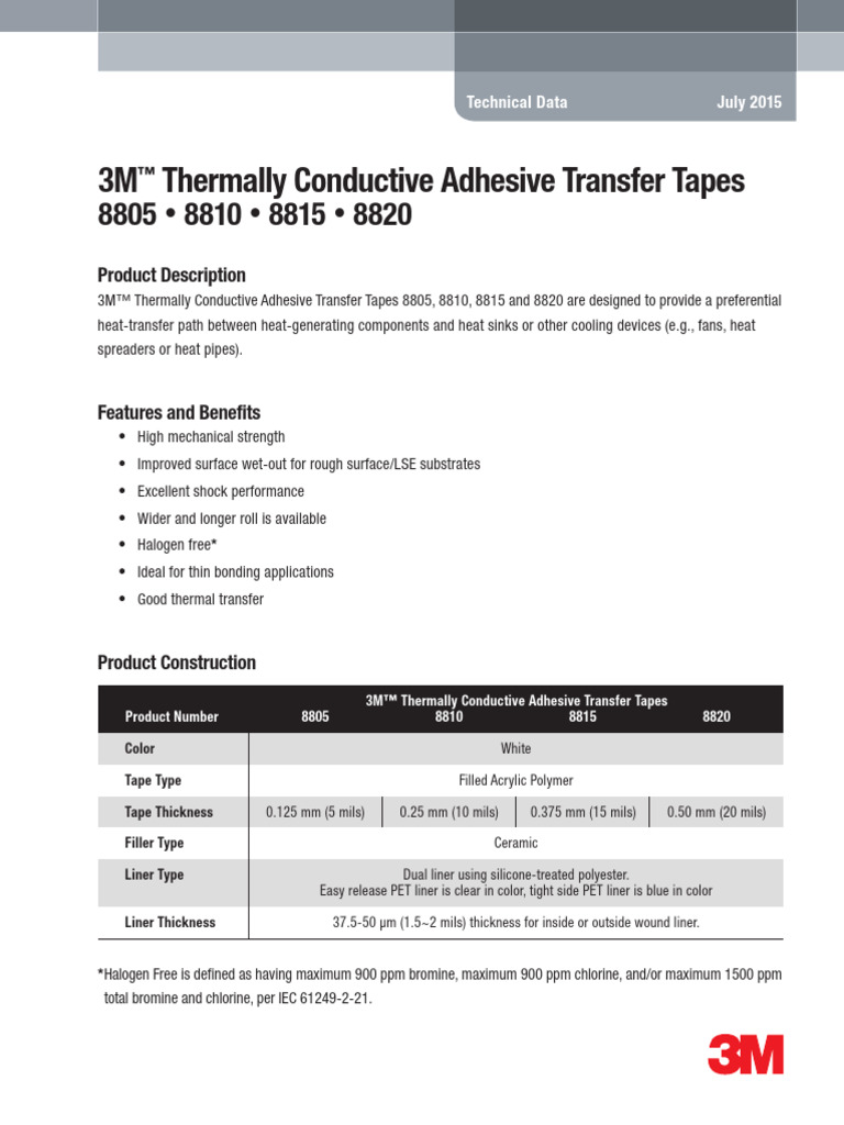 Tcatt 8805 8810 8815 8820 TDS-792778 | PDF | Adhesive | Wetting