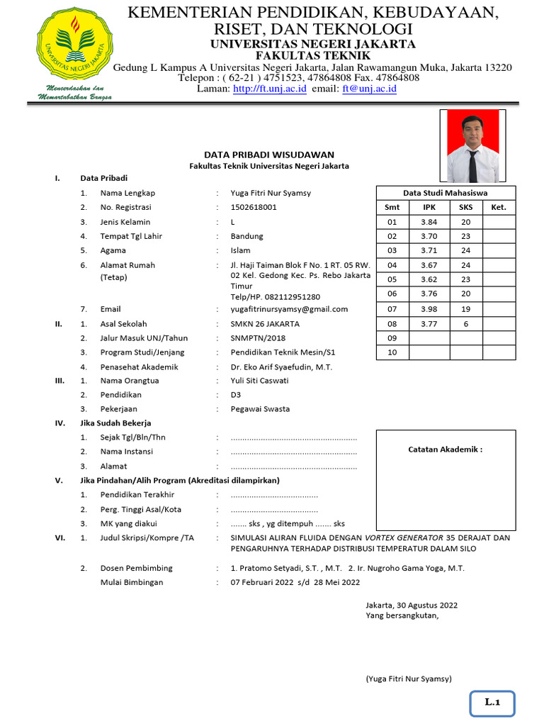 Berkas Wisuda L1 - L7 - 2022 - Yuga | PDF