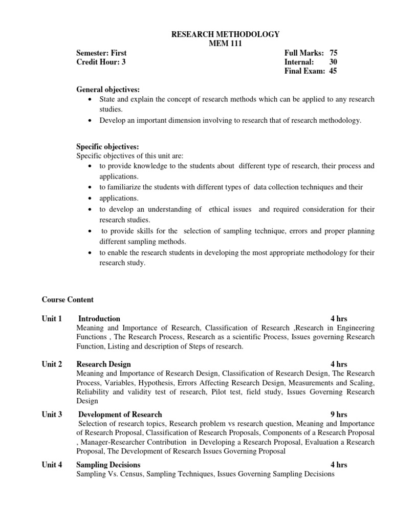 Research Methodology | Download Free PDF | Methodology | Sampling ...