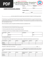 High Risk Consent Form: Doctor-In-Charge / Principal Surgeon ...