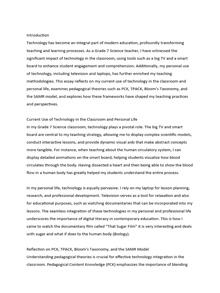 Marcel Joubert 30009550 PISF171 Task 3. Personal Reflection | PDF | Pedagogy | Learning