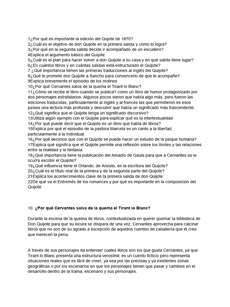 Personajes de Don Quijote y su impacto | PDF | Don Quijote | Miguel De ...