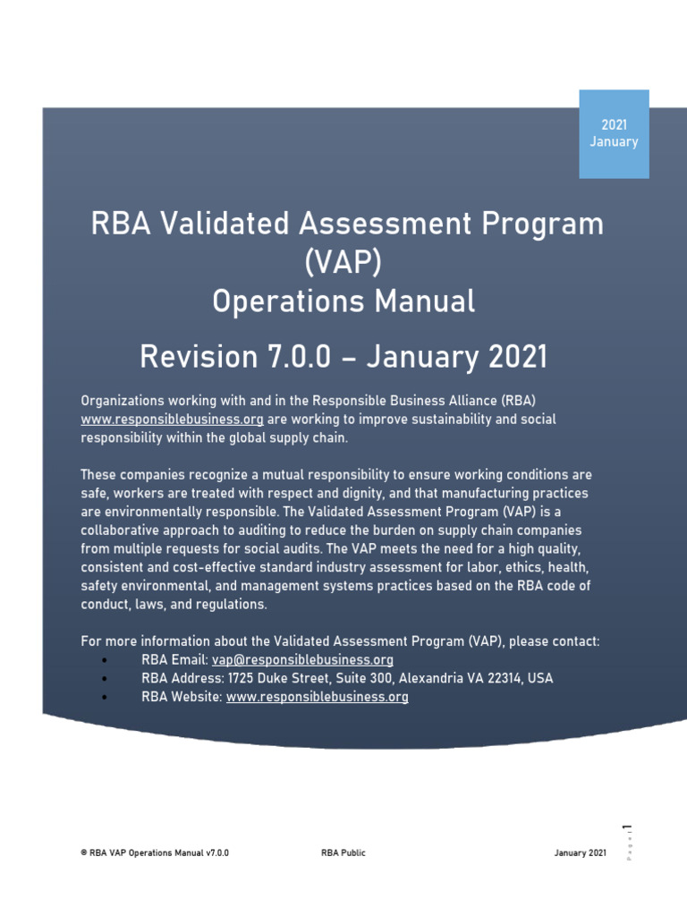 RBA VAP Code Interpretation Guidance - V7.0 - Public | PDF | Employment ...