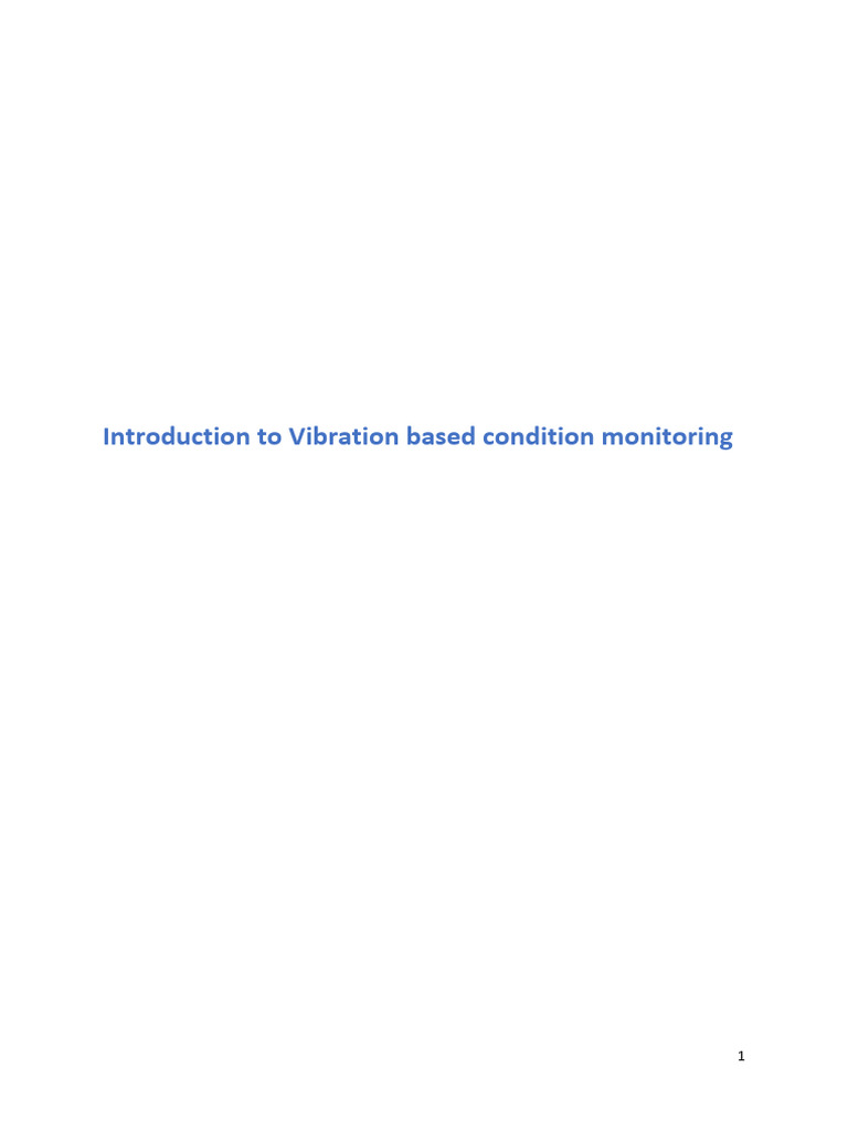 Introduction To Vibration Based Condition Monitoring | PDF | Frequency ... Introduction To Vibration Based Condition Monitoring | PDF | Frequency ...