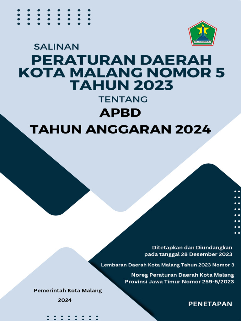 Perda 5 Tahun 2023 TTG APBD 2024 | PDF