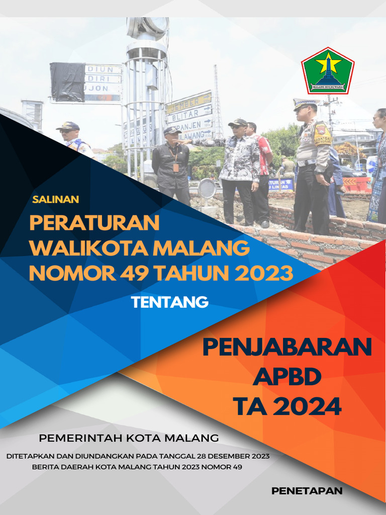 Perwal 49 Tahun 2023 TTG Penjabaran APBD 2024 | PDF