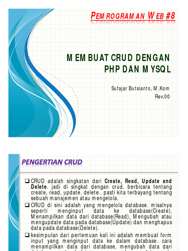 Panduan CRUD PHP dan MySQL | PDF