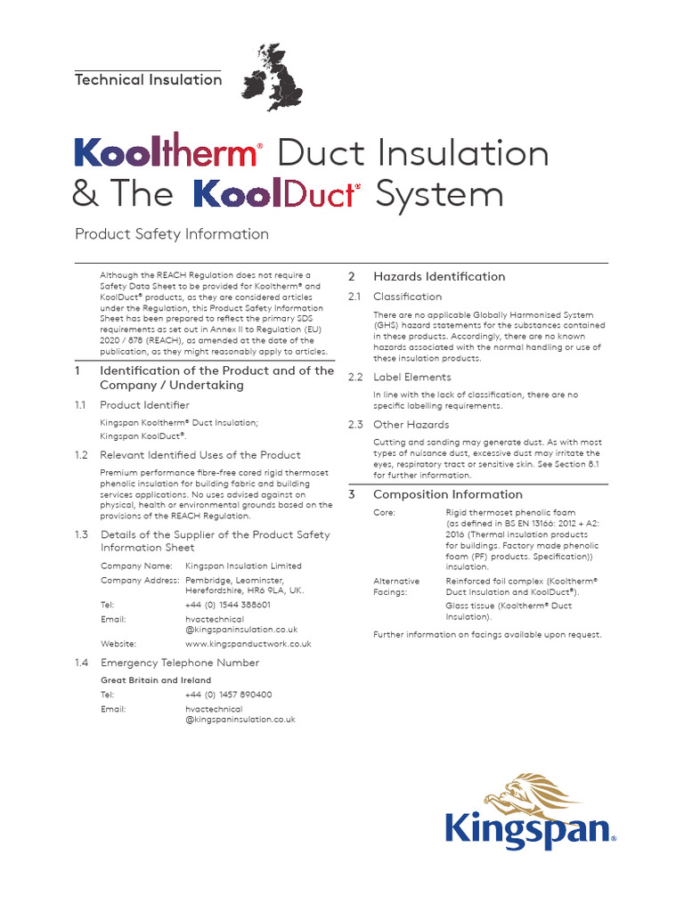 kingspan-koolduct-kooltherm-duct-safety-information-en-ie-gb | Download ...